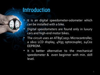 Microcontroller Based Speedo Meter cum Odometer | PPT | Computer Peripherals | Computing