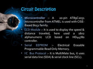 Microcontroller Based Speedo Meter cum Odometer | PPT | Computer Peripherals | Computing