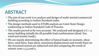 Analysis and design of commercial building | PPTX