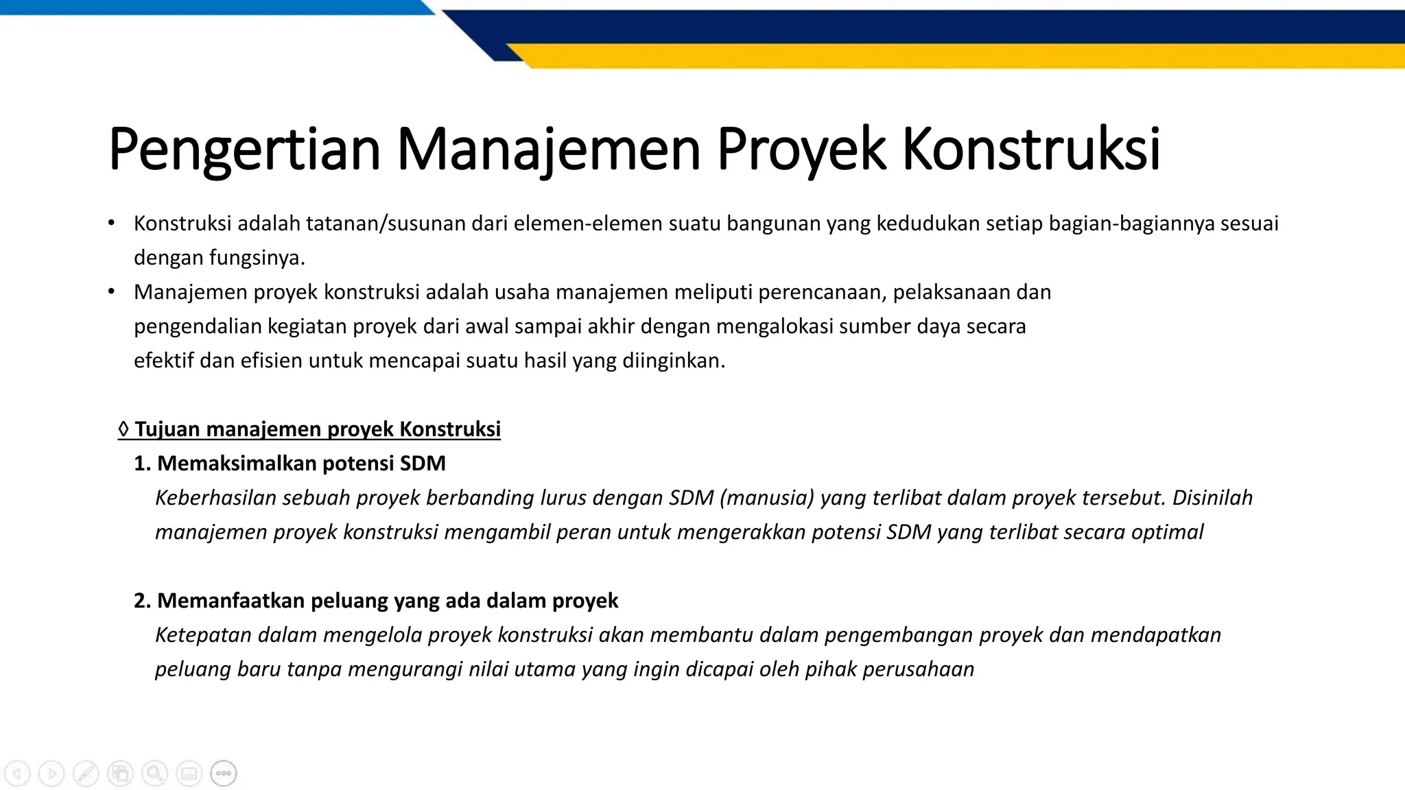 PPT manajemen Konstruksi ahli madya bidang keahlian manajemen konstruksi | PPTX
