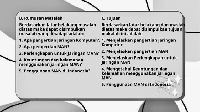 JARINGAN KOMPUTER MAN (METROPOLITAN AREA NETWORK | PPT