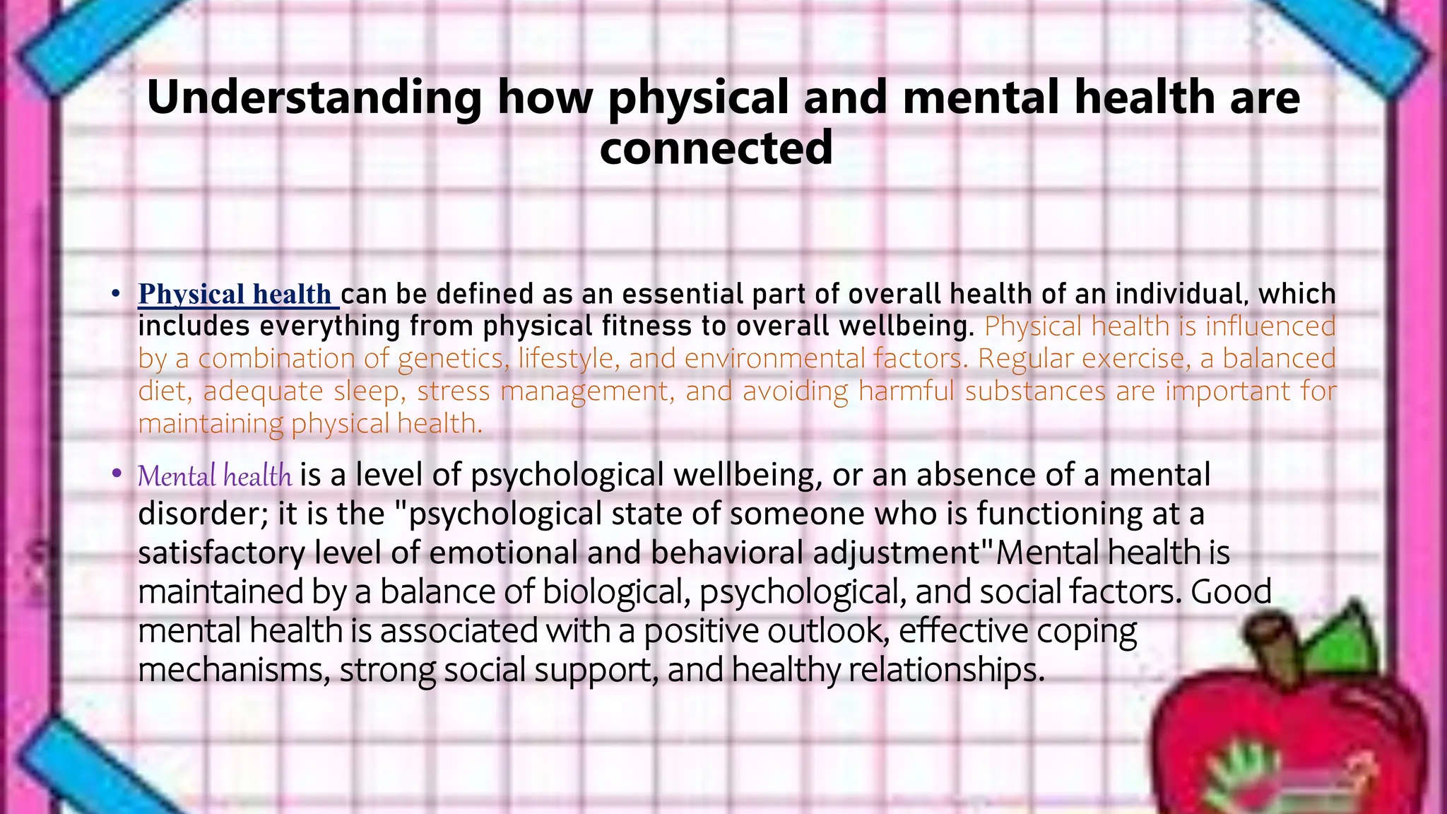 PowerPoint mental health and physical health | PPTX