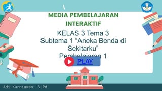 PPT PEMBELAJARAN KELAS 3 TEMATIK TEMA 3 SUBTEMA SUBTEMA 1 PEMBELAJARAN 1 | PPTX