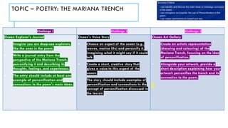 The Mariana Trench poem for kids grade 4 | PPTX