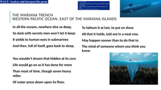 The Mariana Trench poem for kids grade 4 | PPTX