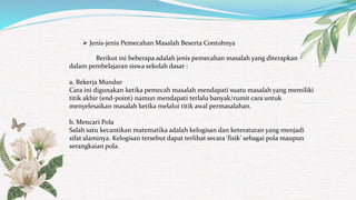 Pemecahan Masalah dalam Matematika | PPTX
