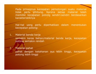 (P pt) materi 2. proses kerja bubut (turning) | PDF