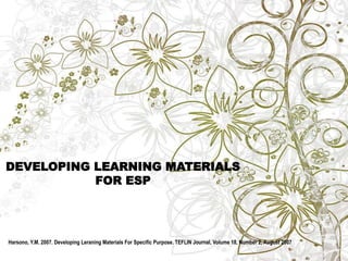 Ppt materials for ESP | PPT