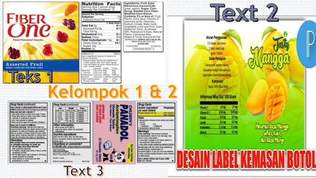 PPT Materi Bahasa Inggris Kelas 9 - labels.pptx | Nutrition | Healthy Living