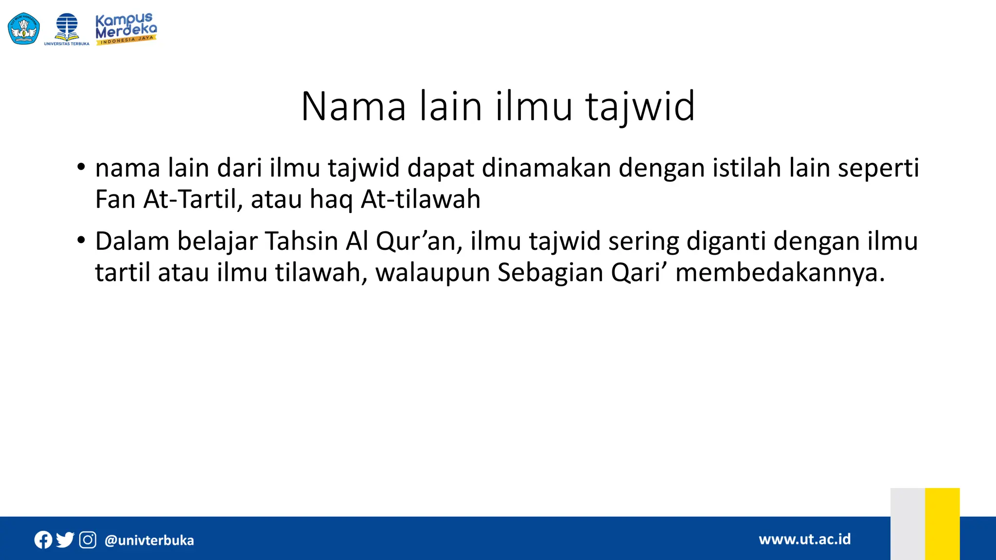 PPT_Materi inisiasi Tahsin sesi 1.universitas terbuka | PDF