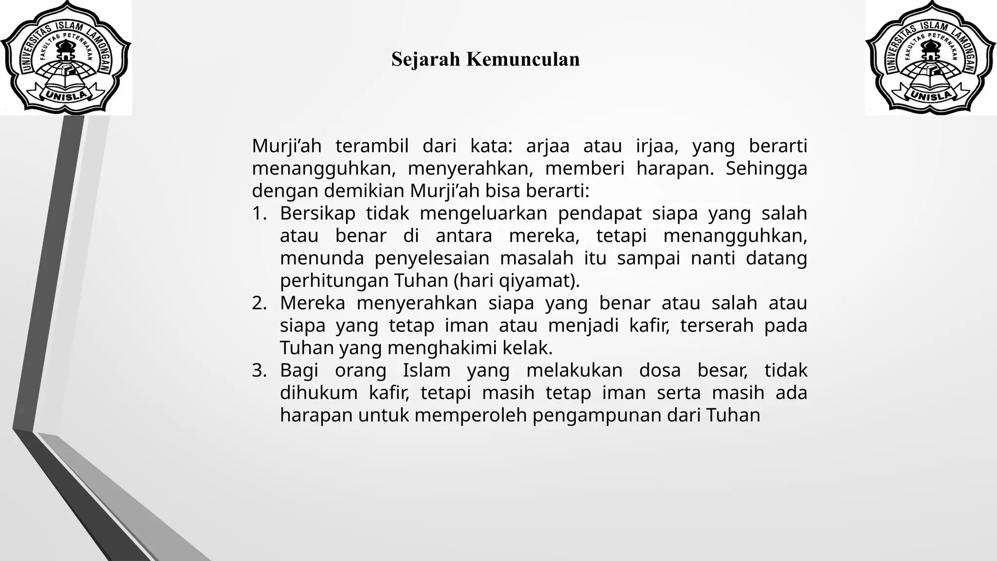 PPT MATERI MURJI'AH ADEK DINA 092010051 SAYANG.pptx