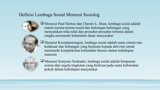 PPT Materi Sosiologi Kelas XII Bab 3. Lembaga Sosial (KTSP) (1).pptx