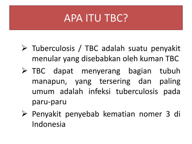 Ppt materi tuberculosis paru fixed. pptx | PPTX