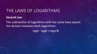 Law of Exponents and the Law of Logarithms | PPTX