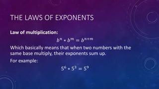 Law of Exponents and the Law of Logarithms | PPTX