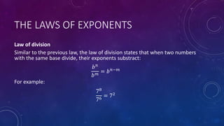 Law of Exponents and the Law of Logarithms | PPTX