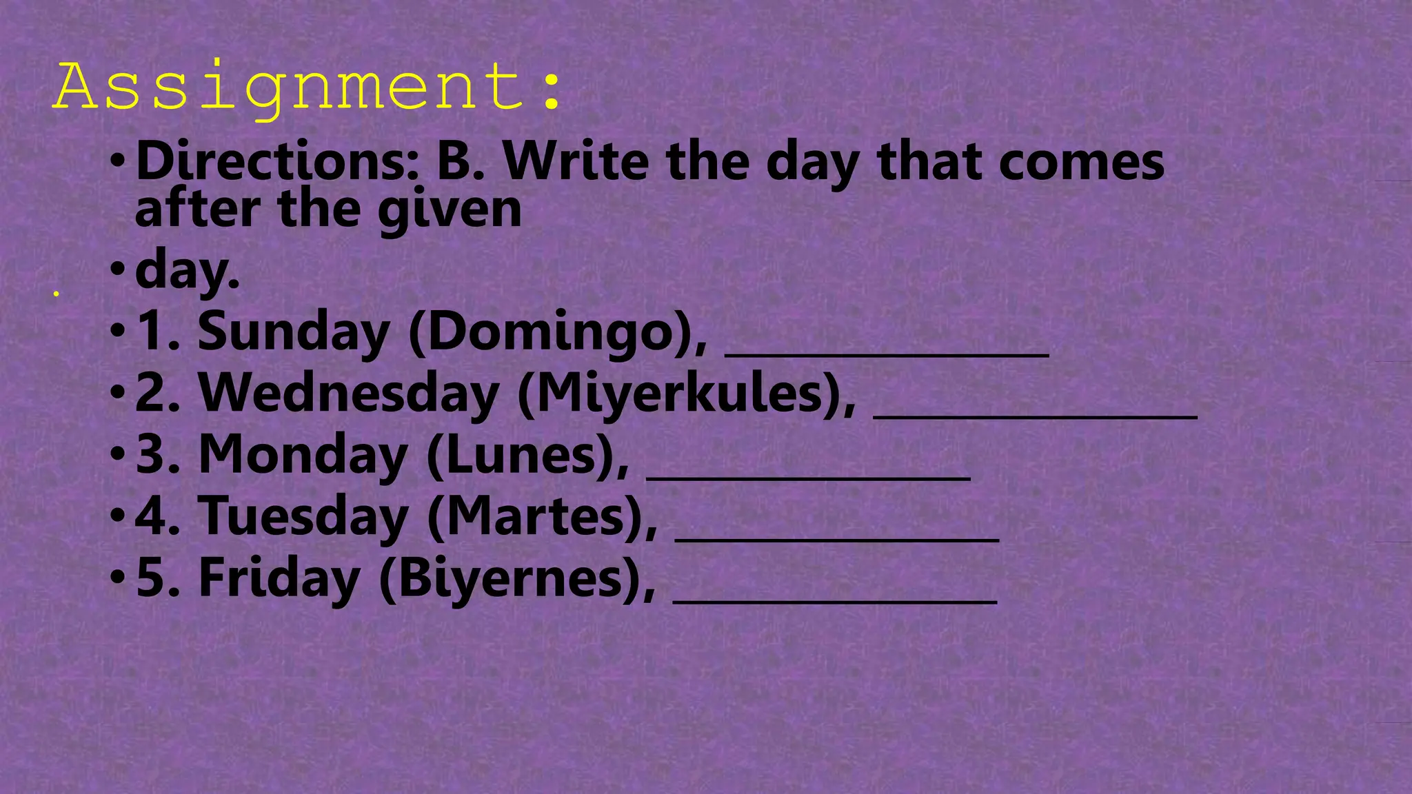 MATH DAYS OF THE WEEK FOR GRADE ONE PUPILS | PPTX