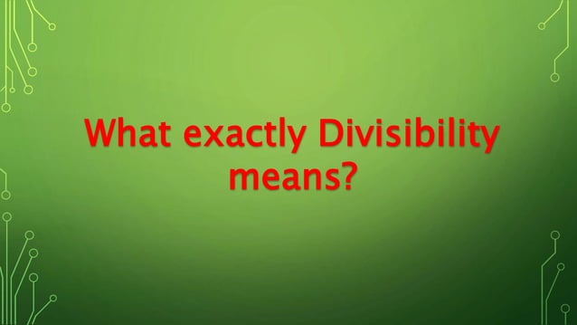 Test of Divisibility | PPTX