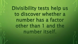 Test of Divisibility | PPTX