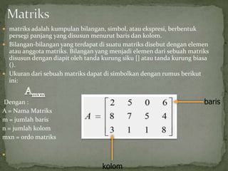 matriks, relasi, fungsi | PPT