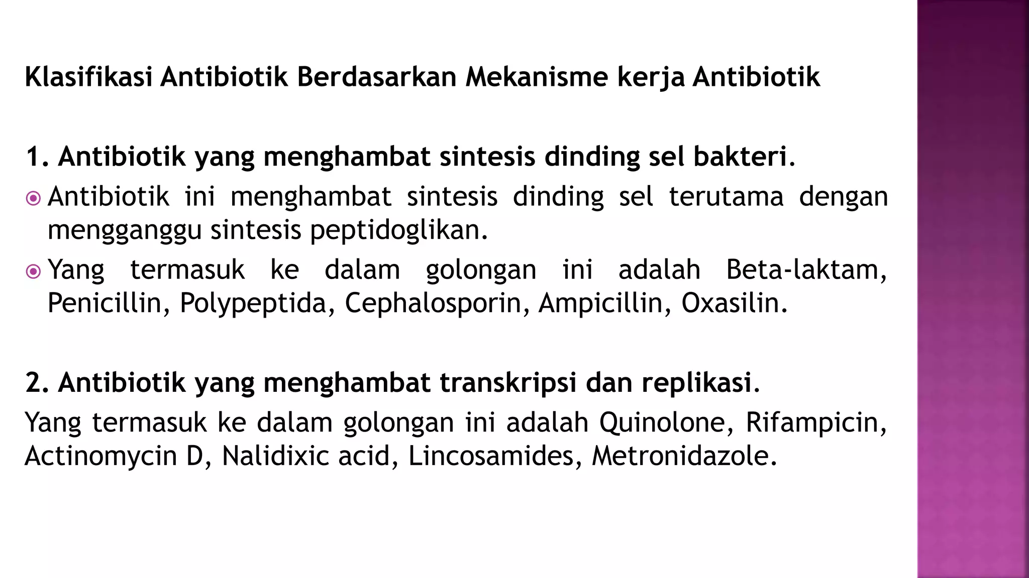 Ppt mekanisme kerja antibiotik | PPTX