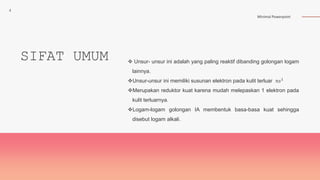 Powerpoint Golongan IA Alkali | PPTX