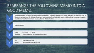 Studying memo, purpose, generic structure | PPTX