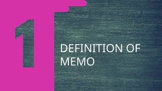 Studying memo, purpose, generic structure | PPTX
