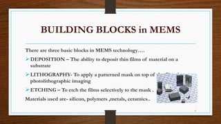 An introduction to mems technology | PPTX