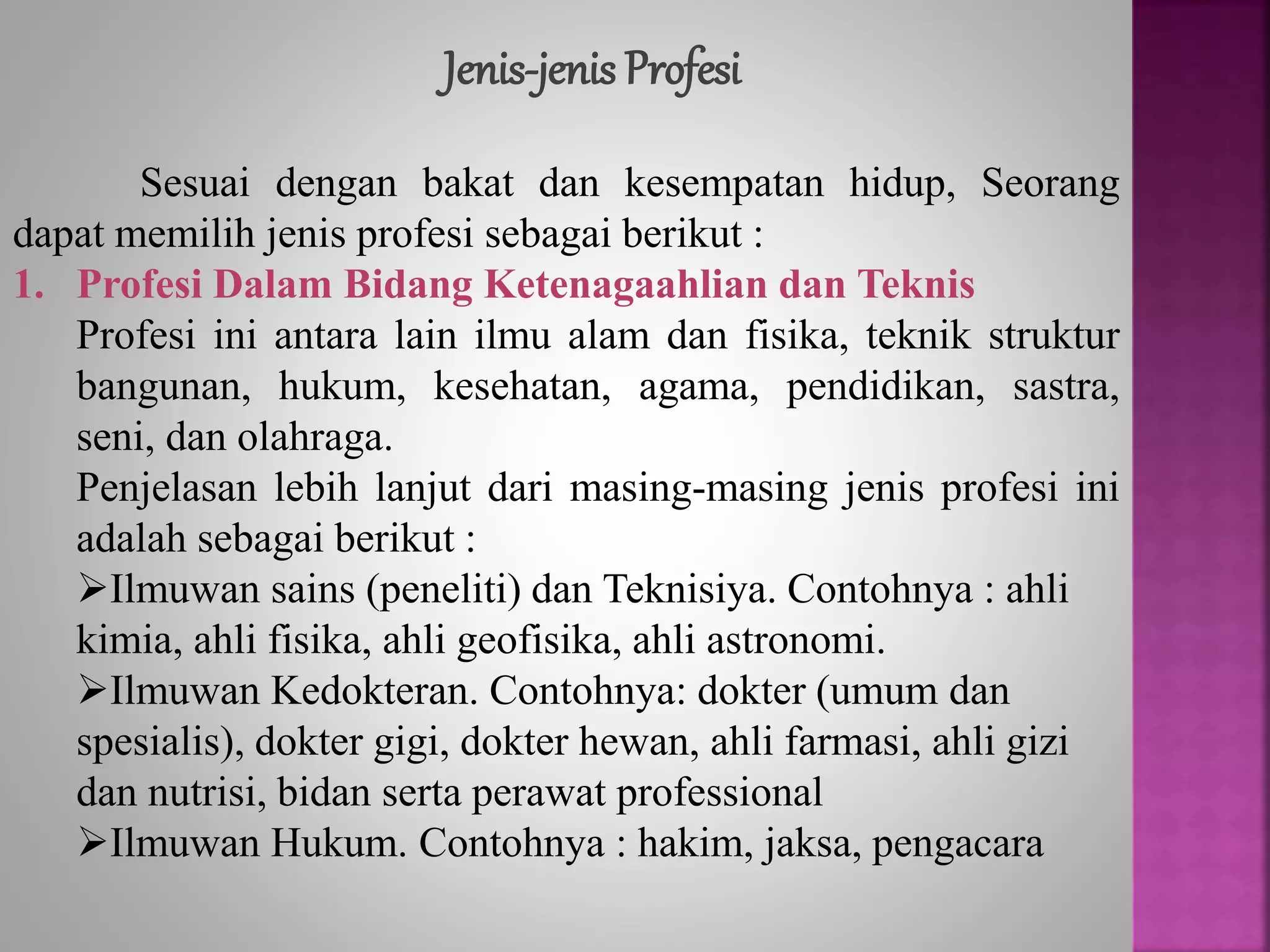 Ppt mengenal jenis jenis profesi | PPTX