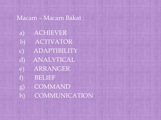 Ppt mengetahui bakat minatnya | PPTX
