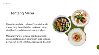 Materi Menu dan perencanaan menu kelas XI Kuliner | PPTX