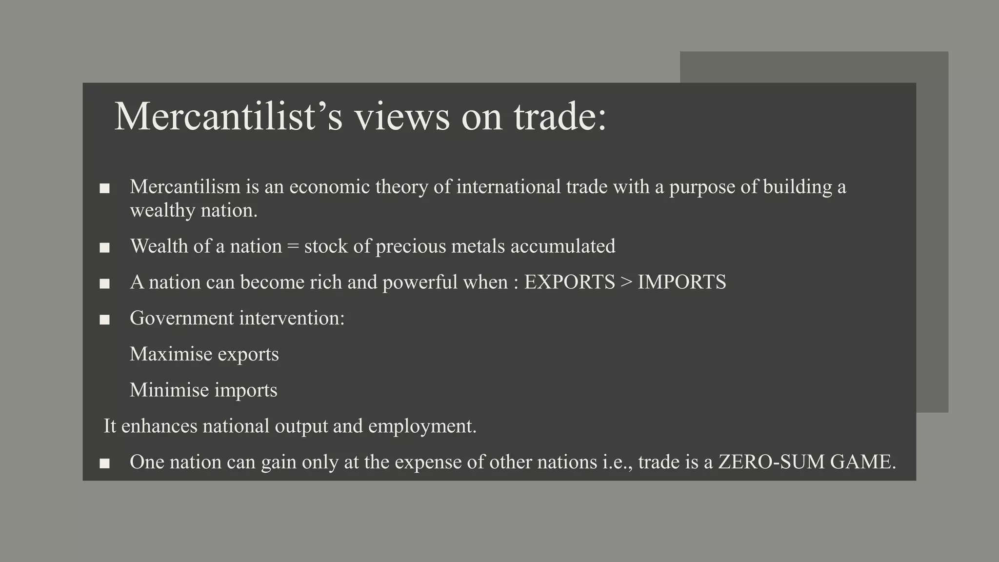 Mercantilism: International Trade Theory | PPTX