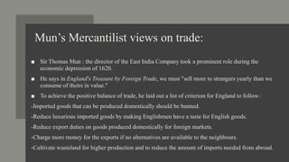 Mercantilism: International Trade Theory | PPTX