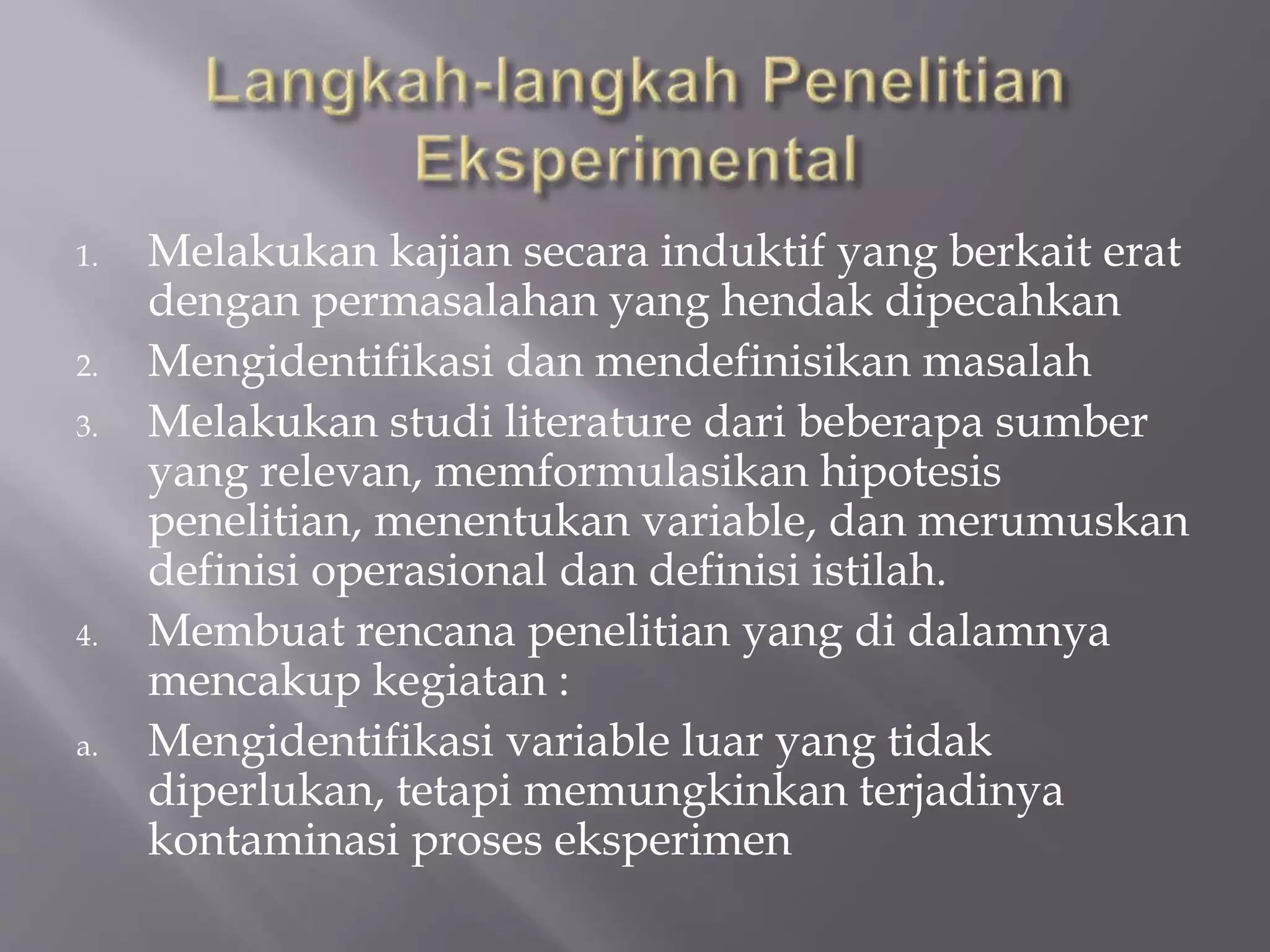 metode penelitian eksperimen | PPTX