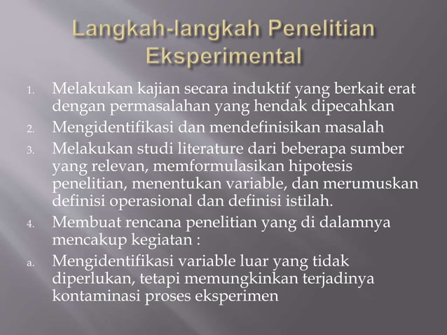 metode penelitian eksperimen | PPTX