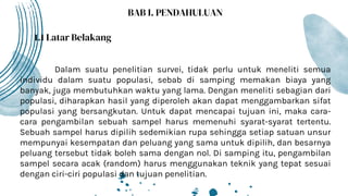 Ppt Metodologi Penelitian kelompok 7 Teknik Sampling Kelas 6H | PDF