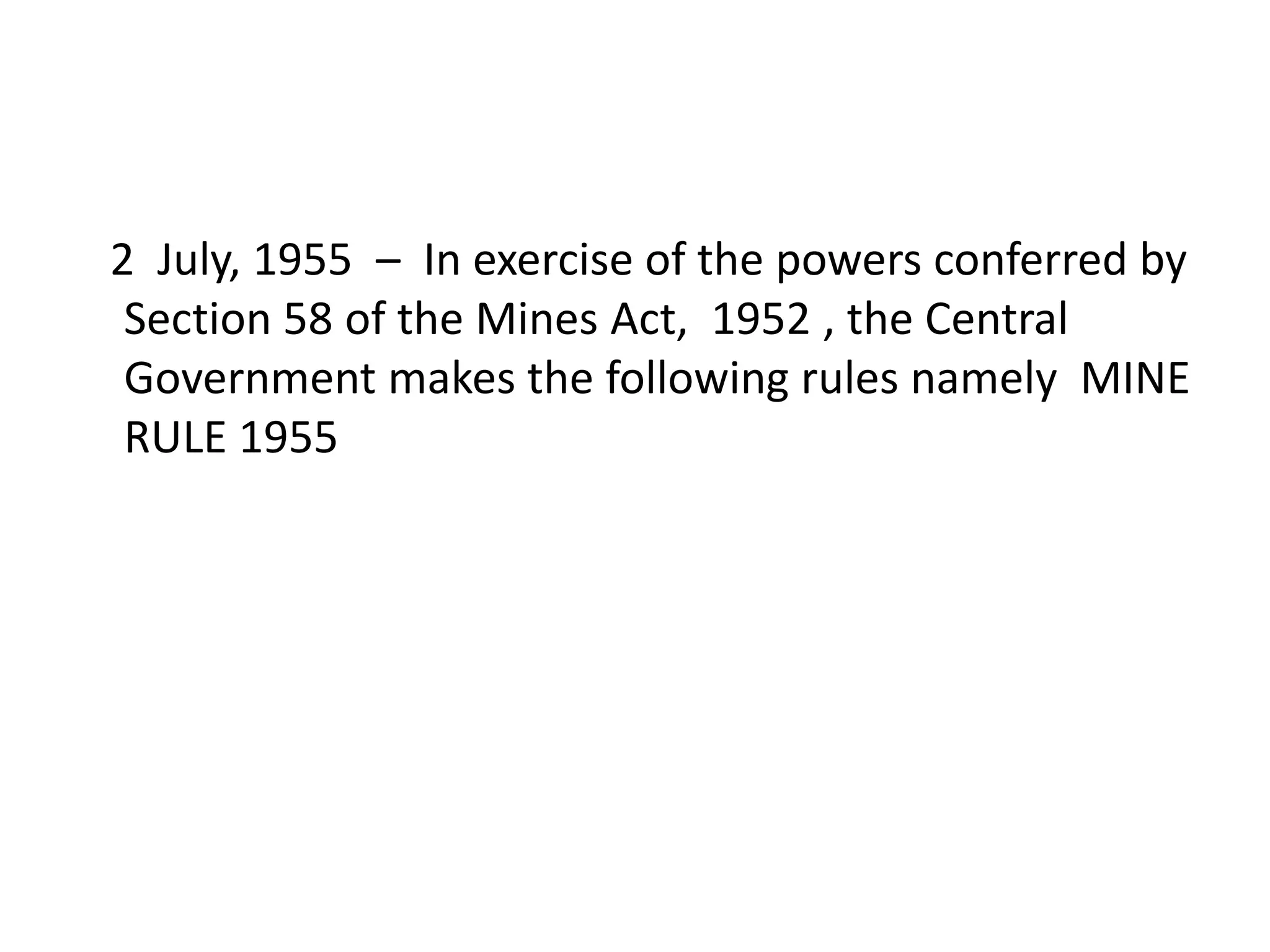 Ppt mine rule 1955 | PPTX