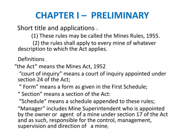 Ppt mine rule 1955 | PPTX | Law