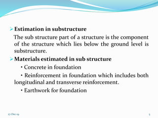 estimation of a g+5 structure | PPTX