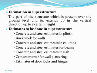 estimation of a g+5 structure | PPTX
