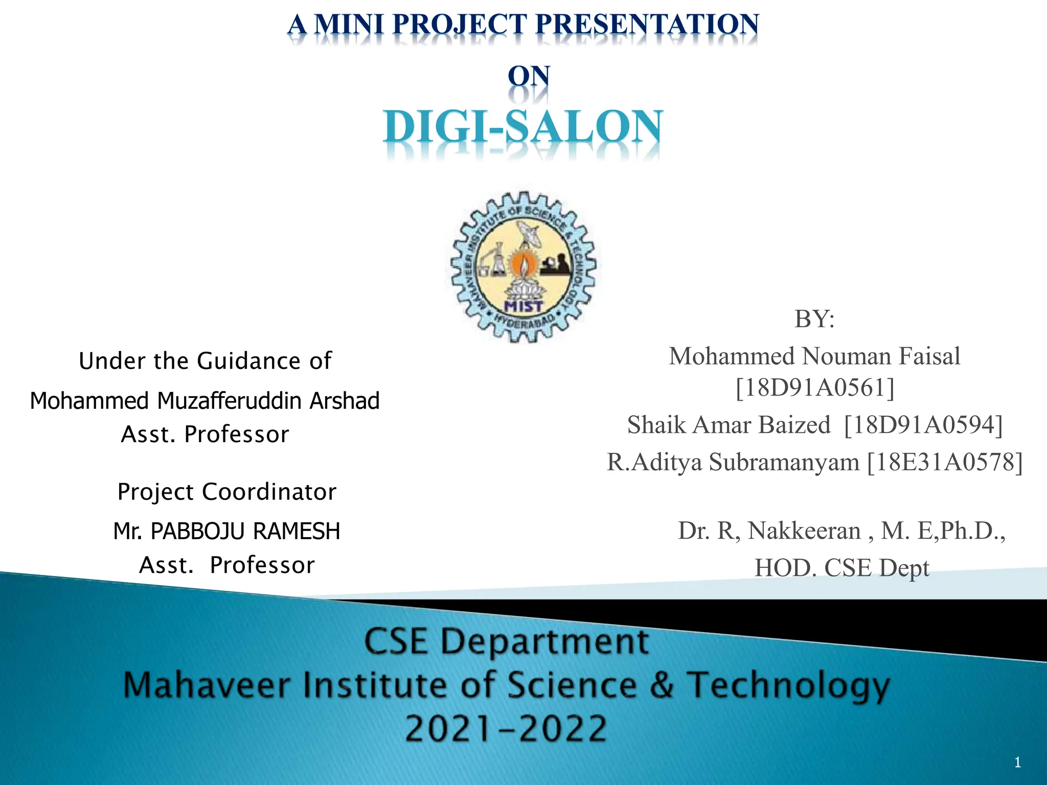 digi salon management system powerpoint report | PPTX