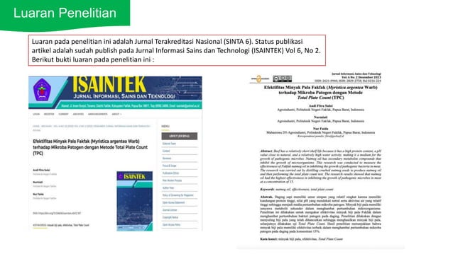 PPT Minyak Pala sebagai agen antimikroba | PPTX