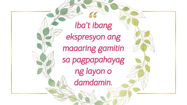 Mga Ekspresyon sa Pagpapahayag ng Layon at Damdamin | PPTX