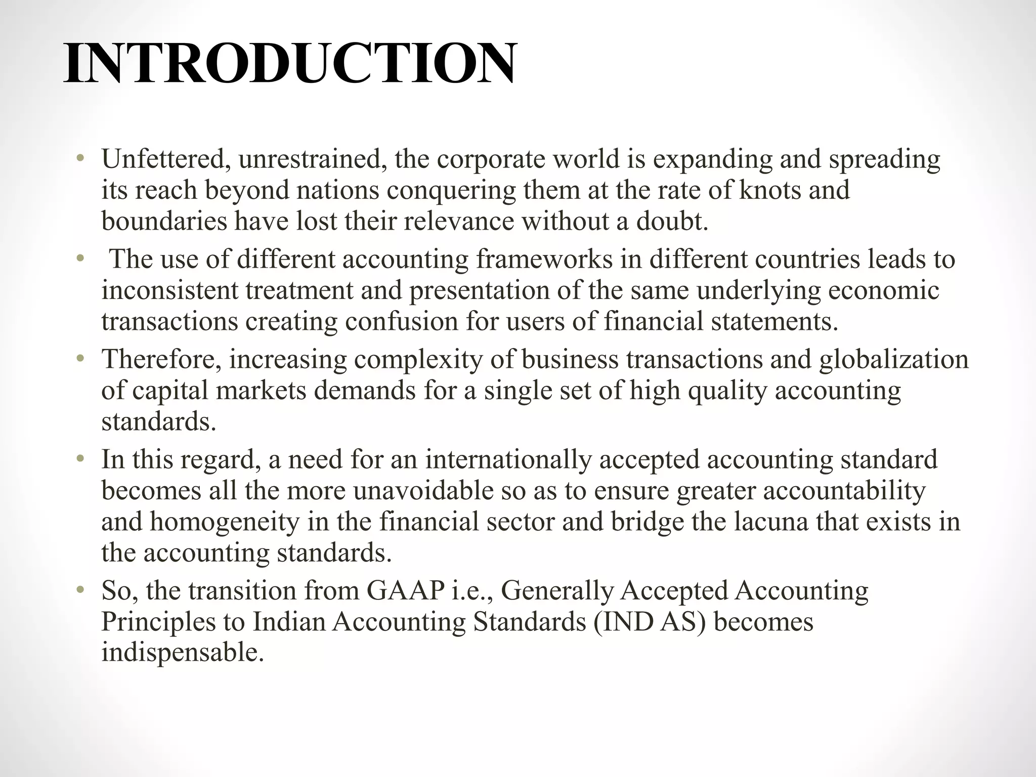Comparative Analysis : IGAAP and IND AS | PPTX