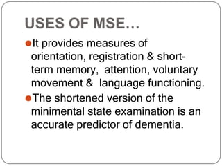 mmse | PPTX | Medical Health