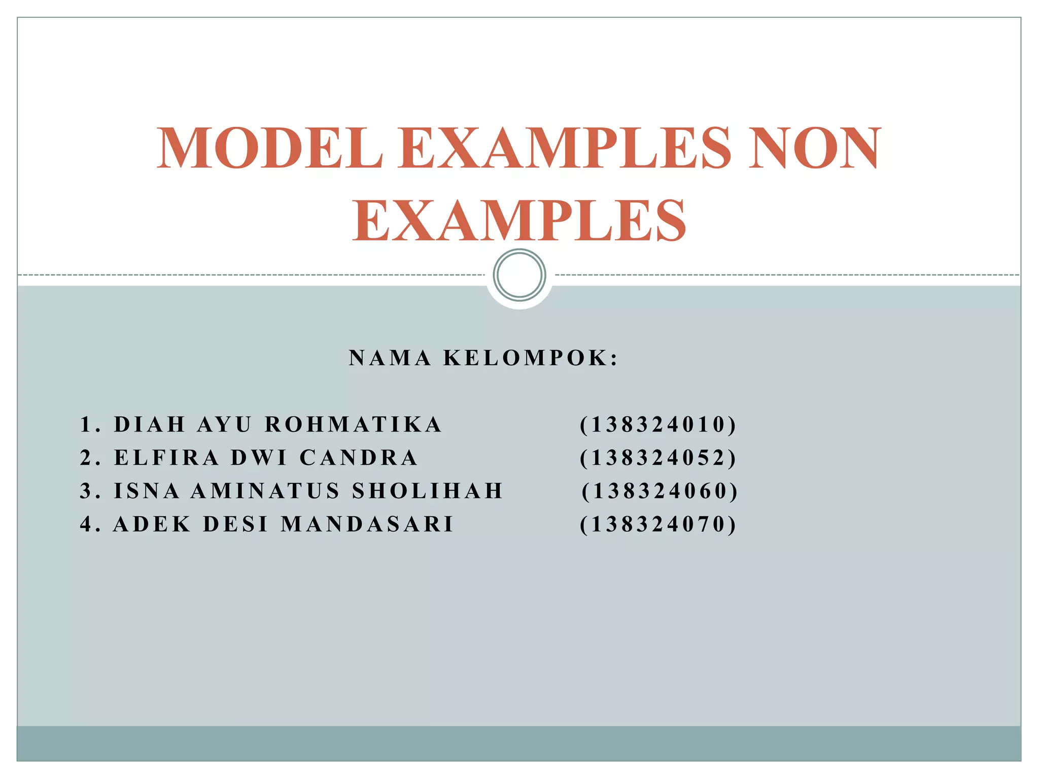 Ppt model examples non examples | PPT