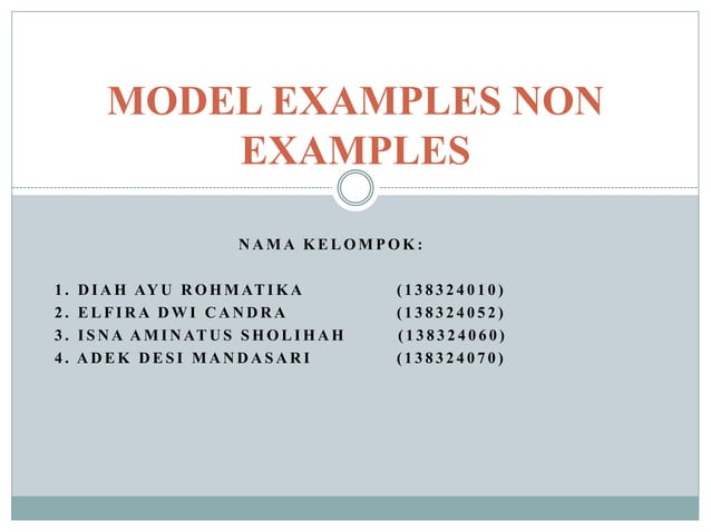 Ppt model examples non examples | PPT