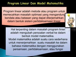 PPT menyusun model matematika dari soal cerita | PPT