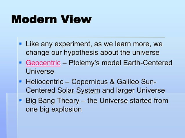 PPT Models of the Universe.ppt | Space and Astronomy | Science